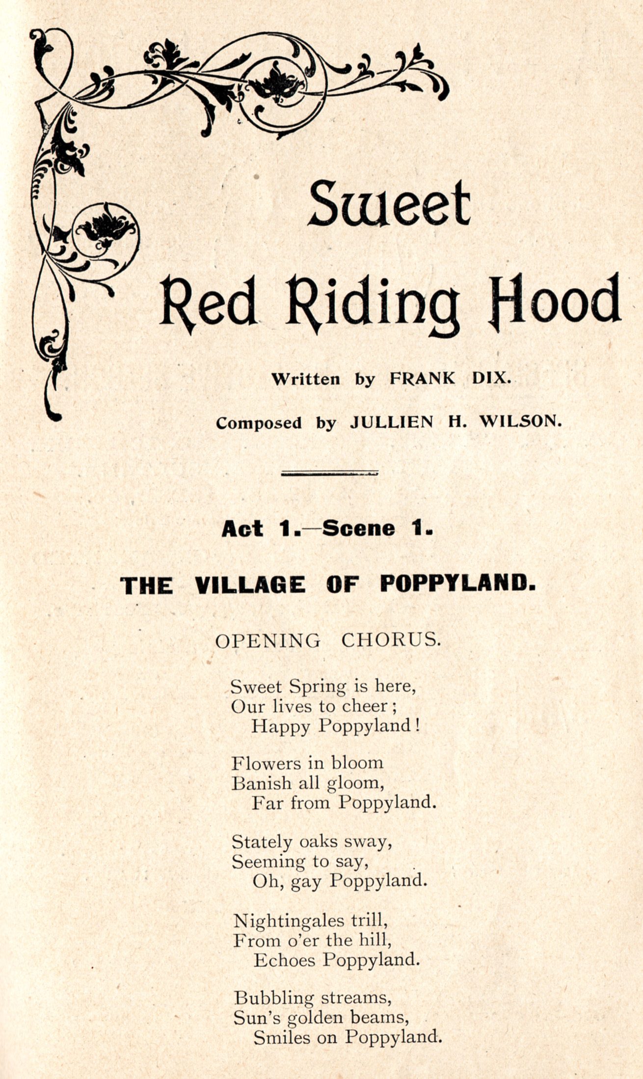 Sweet Red Riding Hood. Opening production at His Majesty’s Theatre from ...